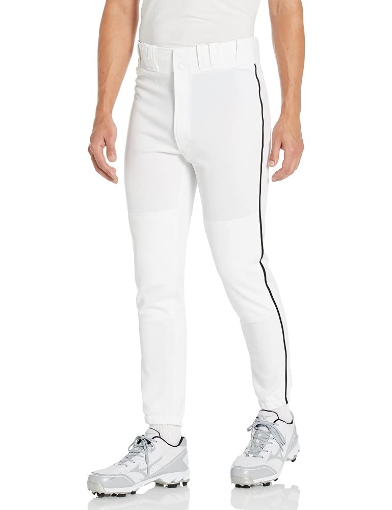 Mizuno mens Premier Piped Pant, White-black, Large US