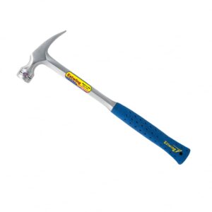 estwing e3-30sm framing hammer, steel head, milled face, straight steel handle, 16", 2.8 lb, blue