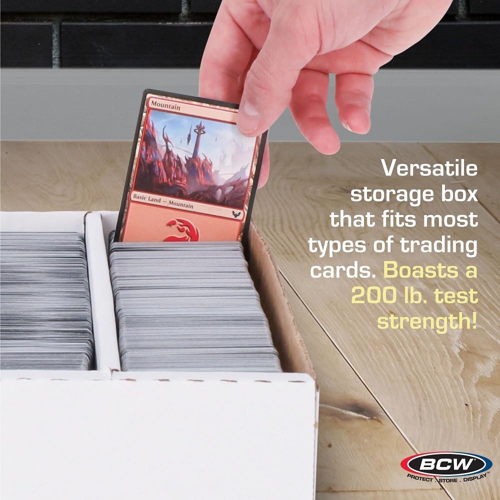 BCW Super Monster 5 Row Trading Card Storage Box -1ct | Holds 5000 Standard Trading Cards & 7000 Gaming Cards | Card Storage Box for Basketball, Football, MTG, Pokemon | Baseball Card Storage Box