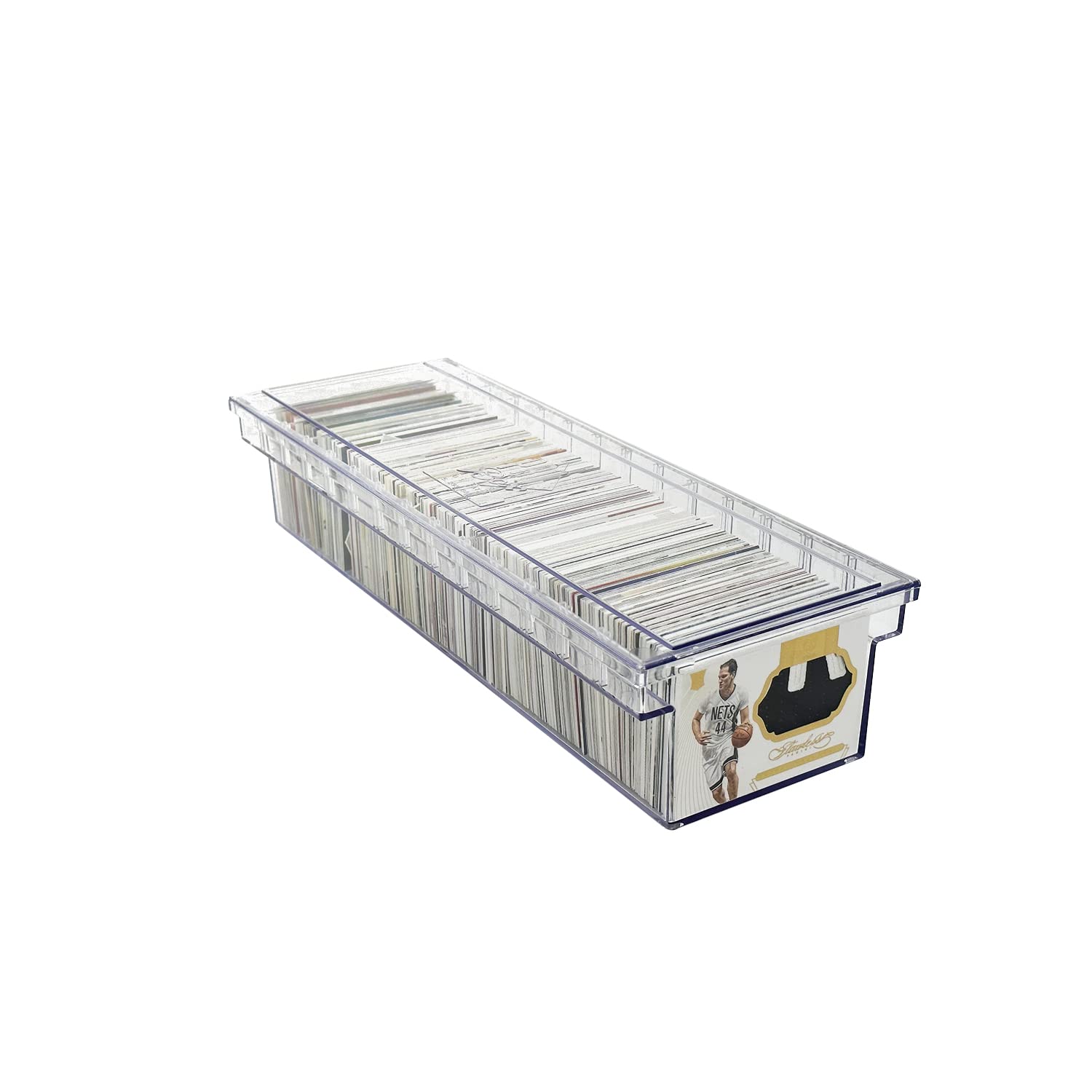 BallQube Trading Card Storage Box with Dividers Clear Stackable Storage Box with Dividers Card Boxes for Baseball Cards Trading Card Box for Football Cards Holds 800 Sports Cards