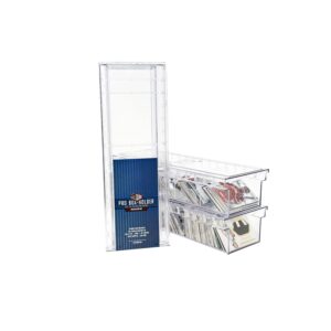 ballqube trading card storage box with dividers clear stackable storage box with dividers card boxes for baseball cards trading card box for football cards holds 800 sports cards