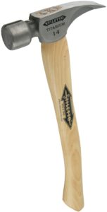 stiletto ti14mc-16 titanium 14-ounce milled face hammer with a curved 16" hickory handle