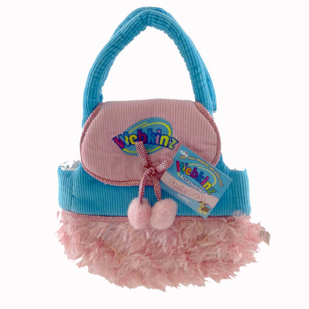 Webkinz Purse Turquoise Blue and Pink 8"