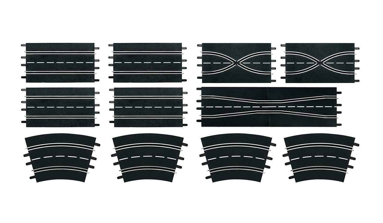 Carrera 1:24 Scale Track Extension Set - Accessory Pack includes 12 Pieces - For Use With Digital 124, 132 and Evolution Carrera Slot Car Racetrack Systems, Large