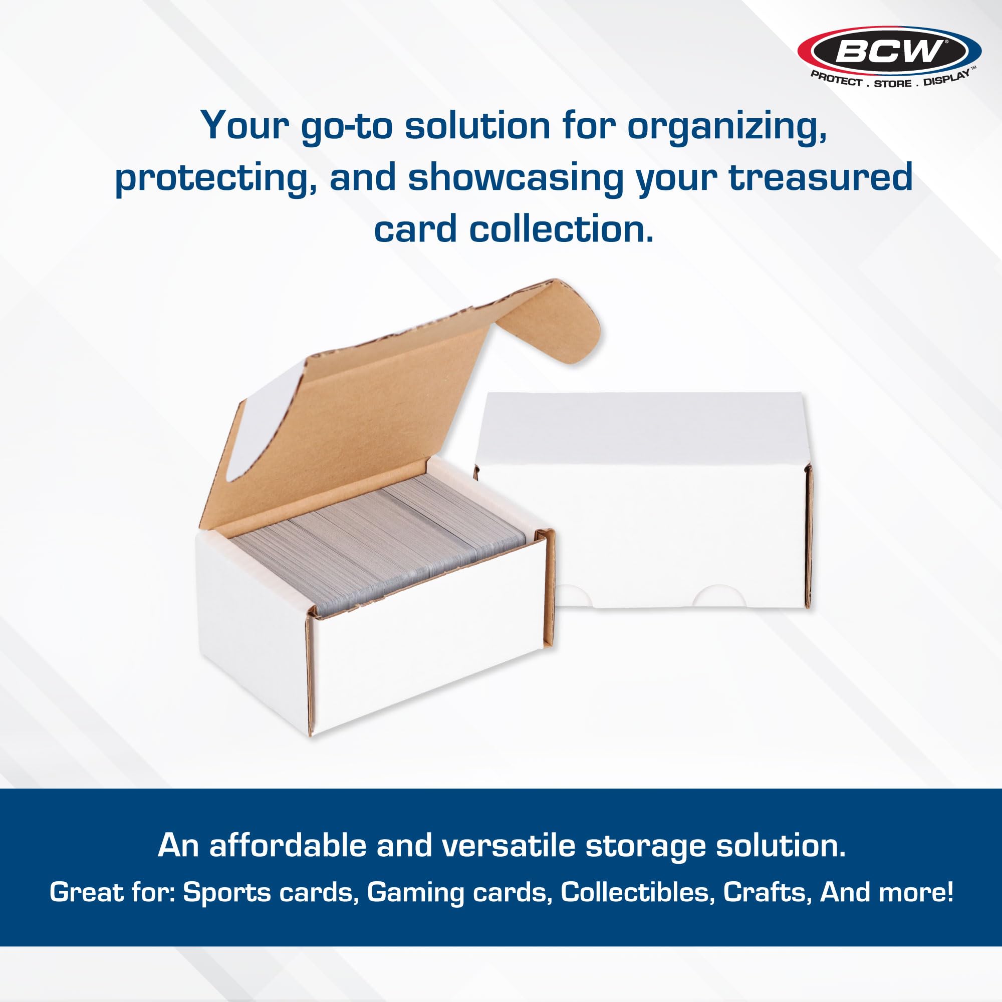 BCW 300 Count Trading Card Storage Box | Cardboard Organizer for Baseball, Basketball, Football Cards, MTG, Pokemon | Card Game Storage & Protection | Card Storage Box | Assembly Required