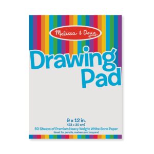 melissa & doug drawing pad (9 x 12 inches) with 50 sheets of white bond paper