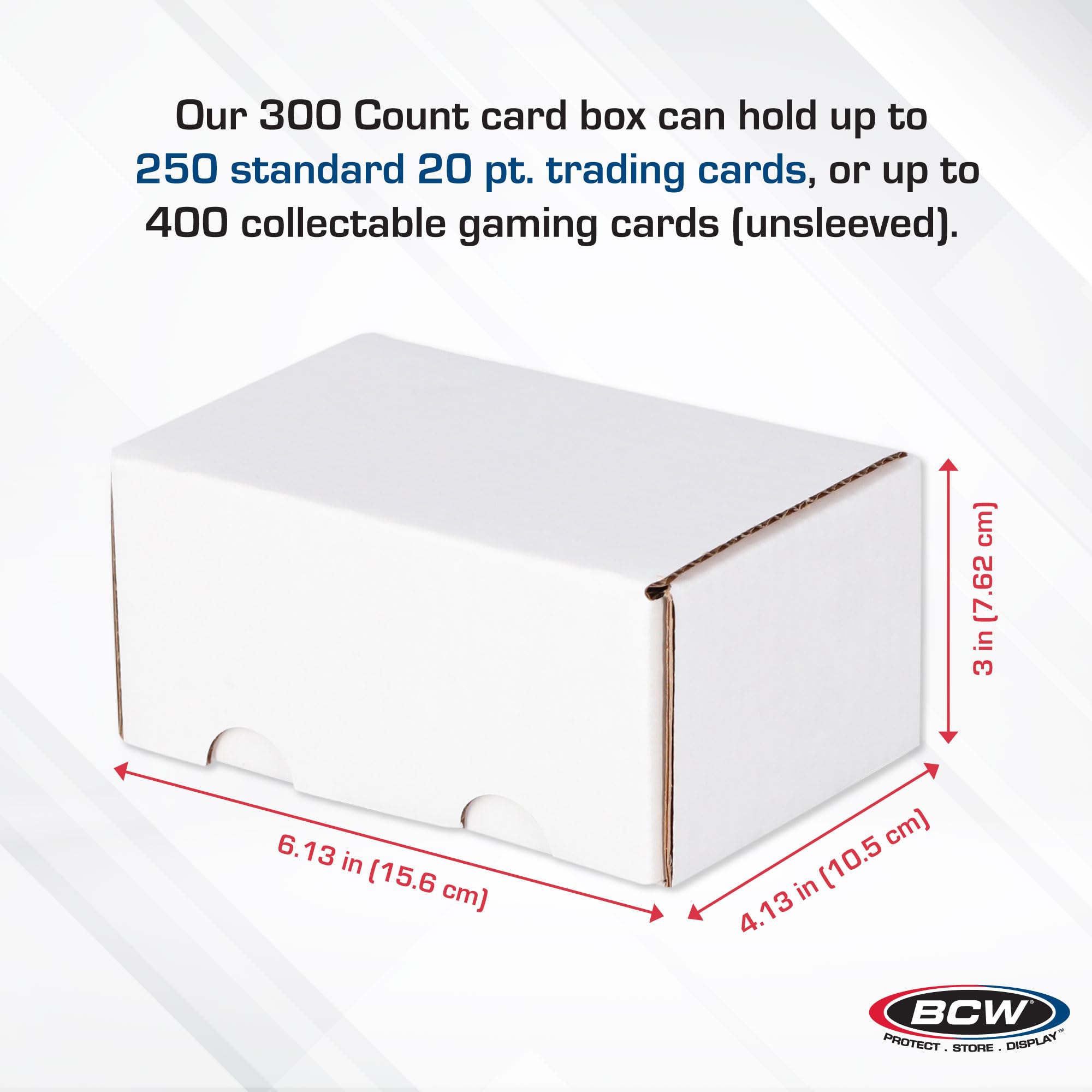 BCW 300 Count Trading Card Storage Box | Cardboard Organizer for Baseball, Basketball, Football Cards, MTG, Pokemon | Card Game Storage & Protection | Card Storage Box | Assembly Required