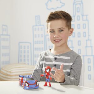 Spidey and His Amazing Friends Marvel Spidey Action Figure and Web-Crawler Vehicle, for Kids Ages 3 and Up