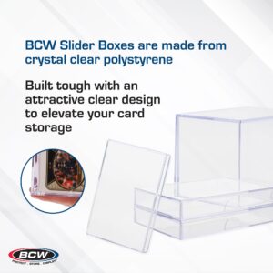 BCW 150 Card Slider Box | Premium Trading Card Storage | Sturdy, Stackable, Crystal-Clear Design for Magic The Gathering, Football, Basketball, Baseball Cards | Trading Card Case