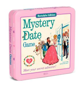 winning solutions mystery date classic board game with nostalgic tin case, pink