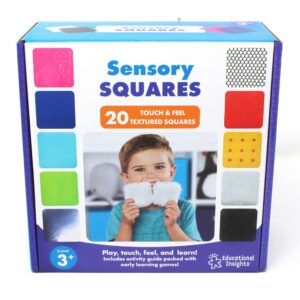 Educational Insights Sensory Squares, Textured Beanbags Squares, Toddler Sensory Toys, Preschool Kindergarten Classroom Must Haves, Set of 20 Beanbags, Ages 3+