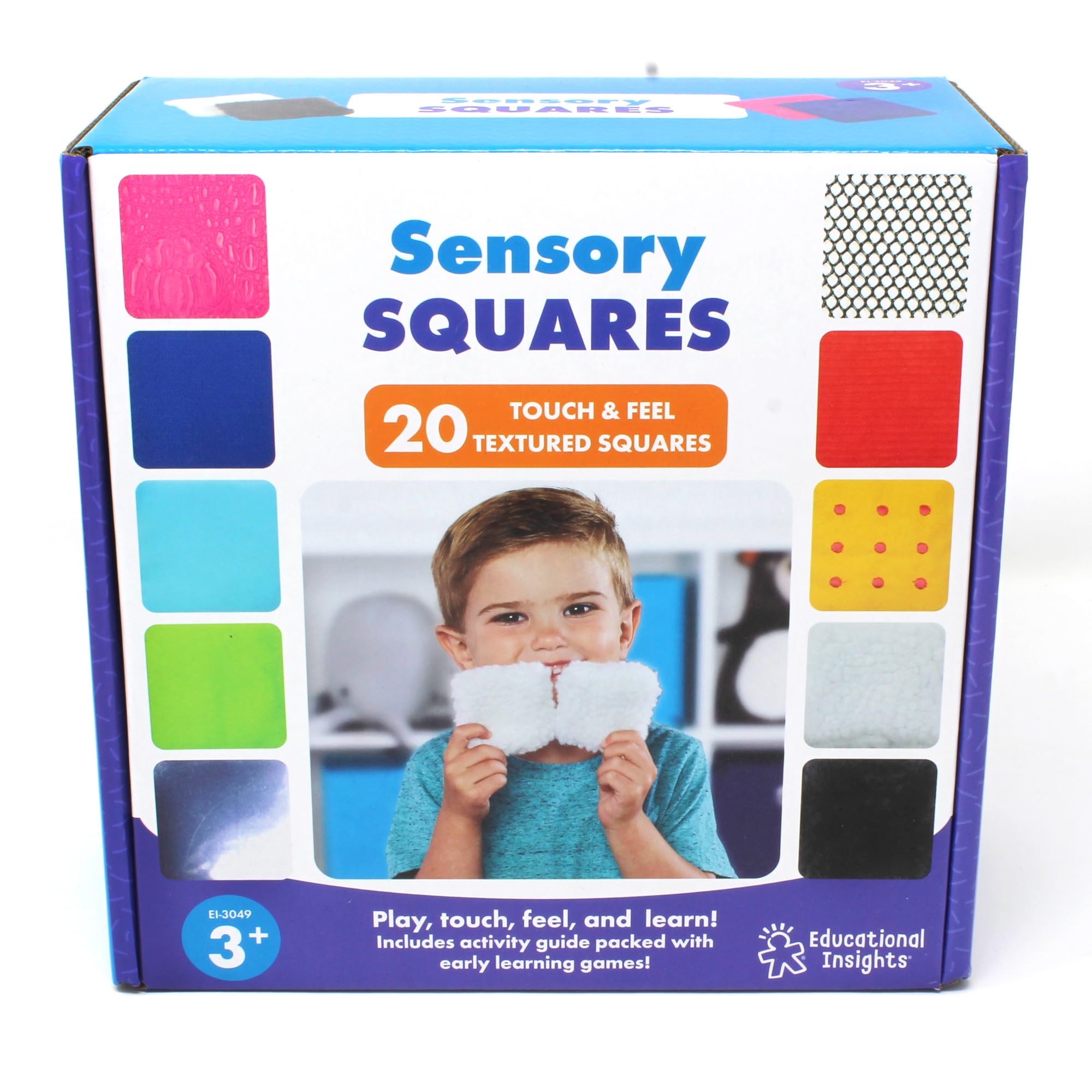 Educational Insights Sensory Squares, Textured Beanbags Squares, Toddler Sensory Toys, Preschool Kindergarten Classroom Must Haves, Set of 20 Beanbags, Ages 3+