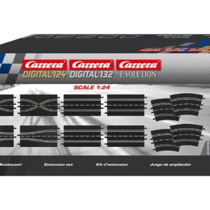 Carrera 1:24 Scale Track Extension Set - Accessory Pack includes 12 Pieces - For Use With Digital 124, 132 and Evolution Carrera Slot Car Racetrack Systems, Large