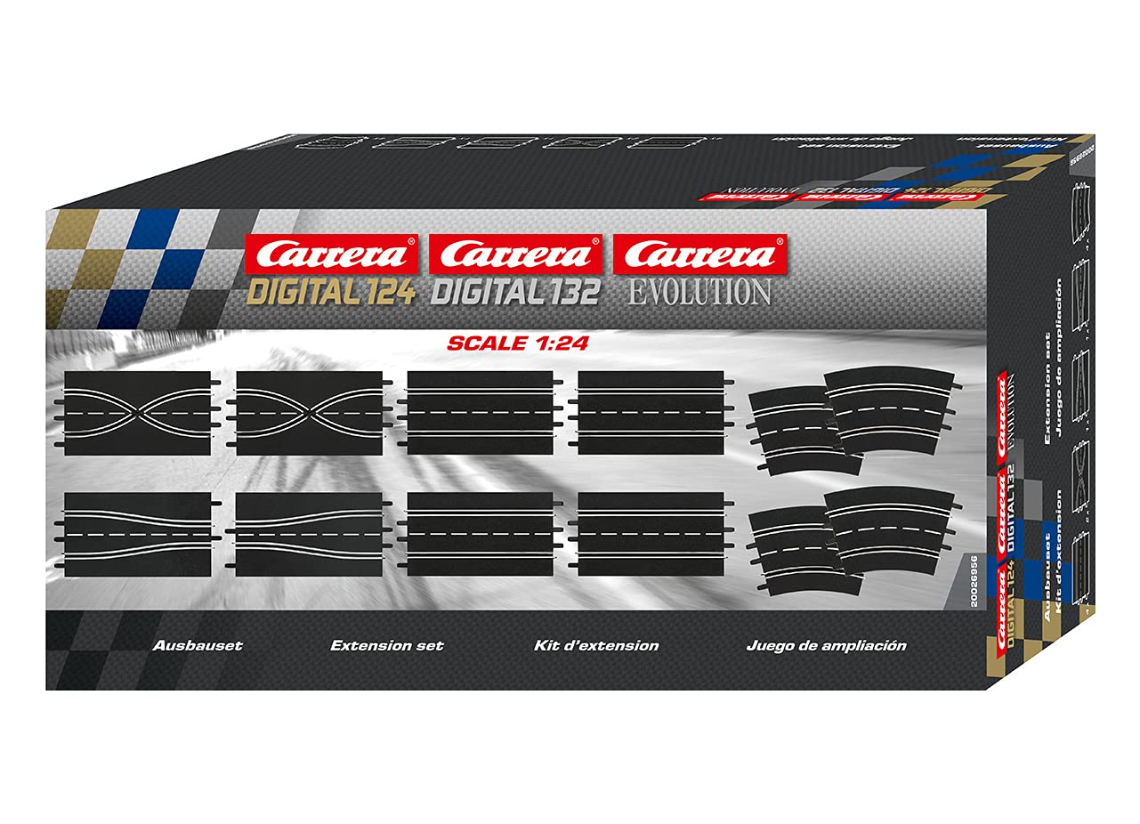 Carrera 1:24 Scale Track Extension Set - Accessory Pack includes 12 Pieces - For Use With Digital 124, 132 and Evolution Carrera Slot Car Racetrack Systems, Large