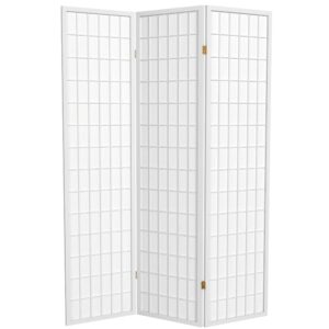 red lantern 6 ft. tall window pane shoji screen-white-3 panels room divider