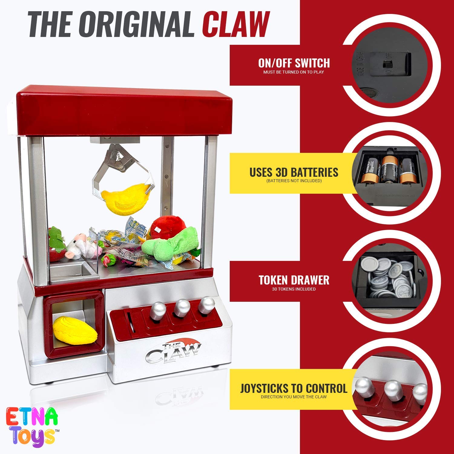 Etna Electronic Arcade Claw Machine Mini Candy Prize Dispenser Game with Sound