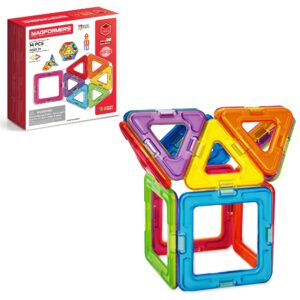 magformers basic set (14-pieces) magnetic building blocks, educational magnetic tiles kit , magnetic construction stem toy set