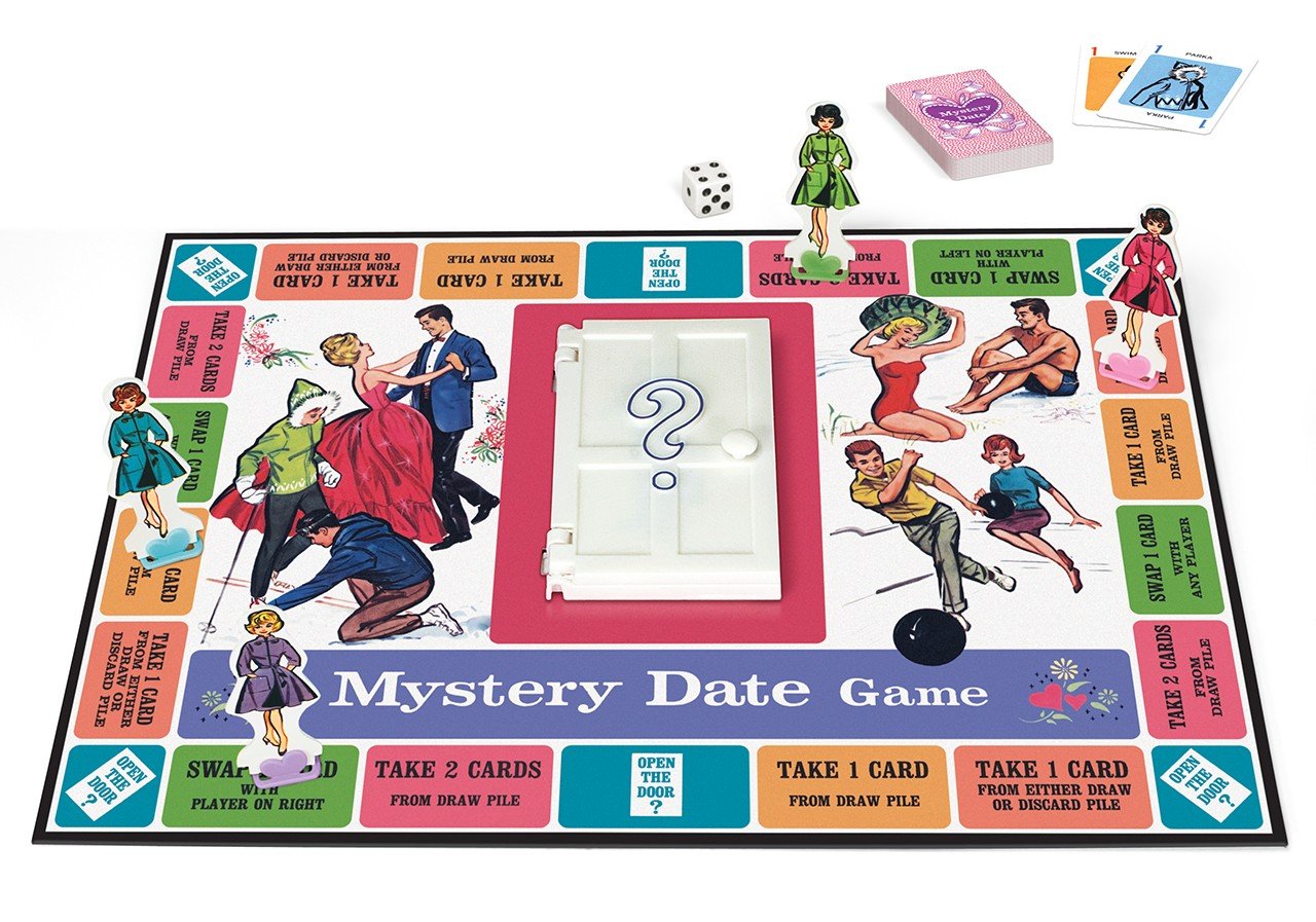 Winning Solutions Mystery Date Classic Board Game With Nostalgic Tin Case, Pink