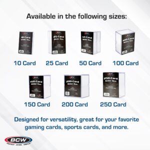 BCW 150 Card Slider Box | Premium Trading Card Storage | Sturdy, Stackable, Crystal-Clear Design for Magic The Gathering, Football, Basketball, Baseball Cards | Trading Card Case