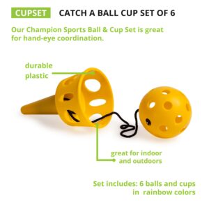 Champion Sports Catch A Ball Set: Classic Kids Outdoor Party Game for Lawn, Camping & Beach