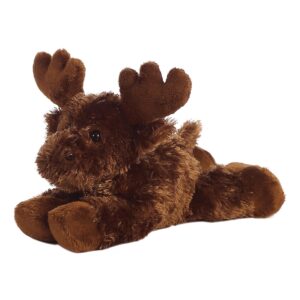 aurora® adorable mini flopsie™ maxamoose™ stuffed animal - playful ease - timeless companions - brown 8 inches