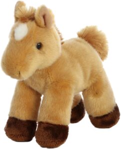 aurora® adorable mini flopsie™ prancer™ stuffed animal - playful ease - timeless companions - brown 8 inches