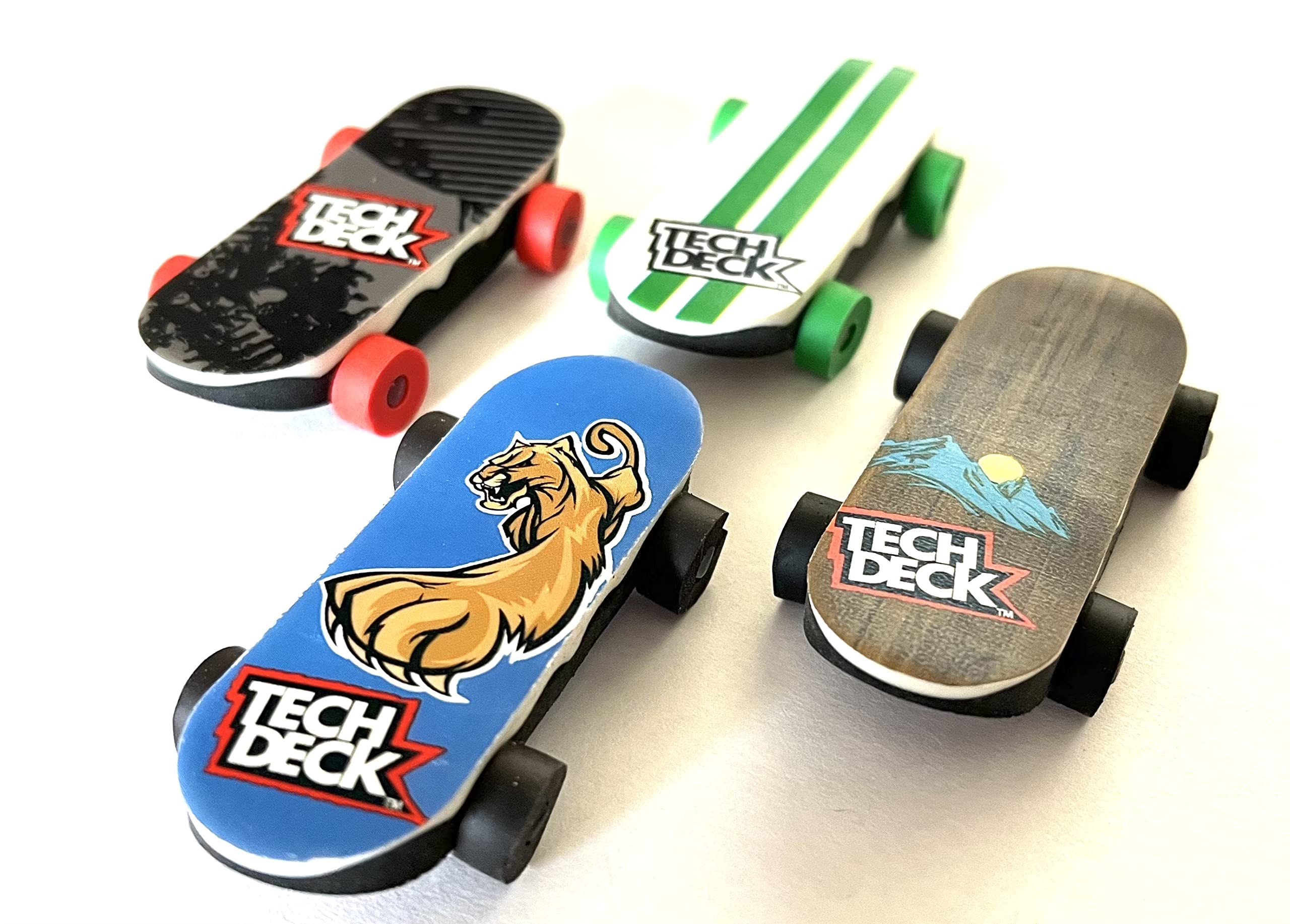 Tech Deck Bendy Boards Collectible Mini Skateboard Erasers, Rubberized Fingerboards (Set 2)