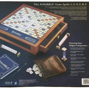 WS Game Company Scrabble Trophy Luxury Edition with Rotating Wooden Game Board