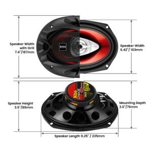 BOSS Audio Systems CH6930 Chaos Series 6 x 9 Inch Car Stereo Door Speakers - 400 Watts Max, 3 Way, Full Range Audio, Tweeters, Coaxial, Sold in Pairs