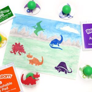 READY 2 LEARN Giant Stampers - Dinosaurs - Set of 6 - Easy to Hold Foam Stamps for Kids - Arts and Crafts Stamps for Displays, Posters, Signs and DIY Projects