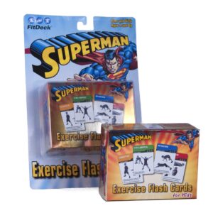 fitdeck kids exercise playing cards for guided workouts, superman