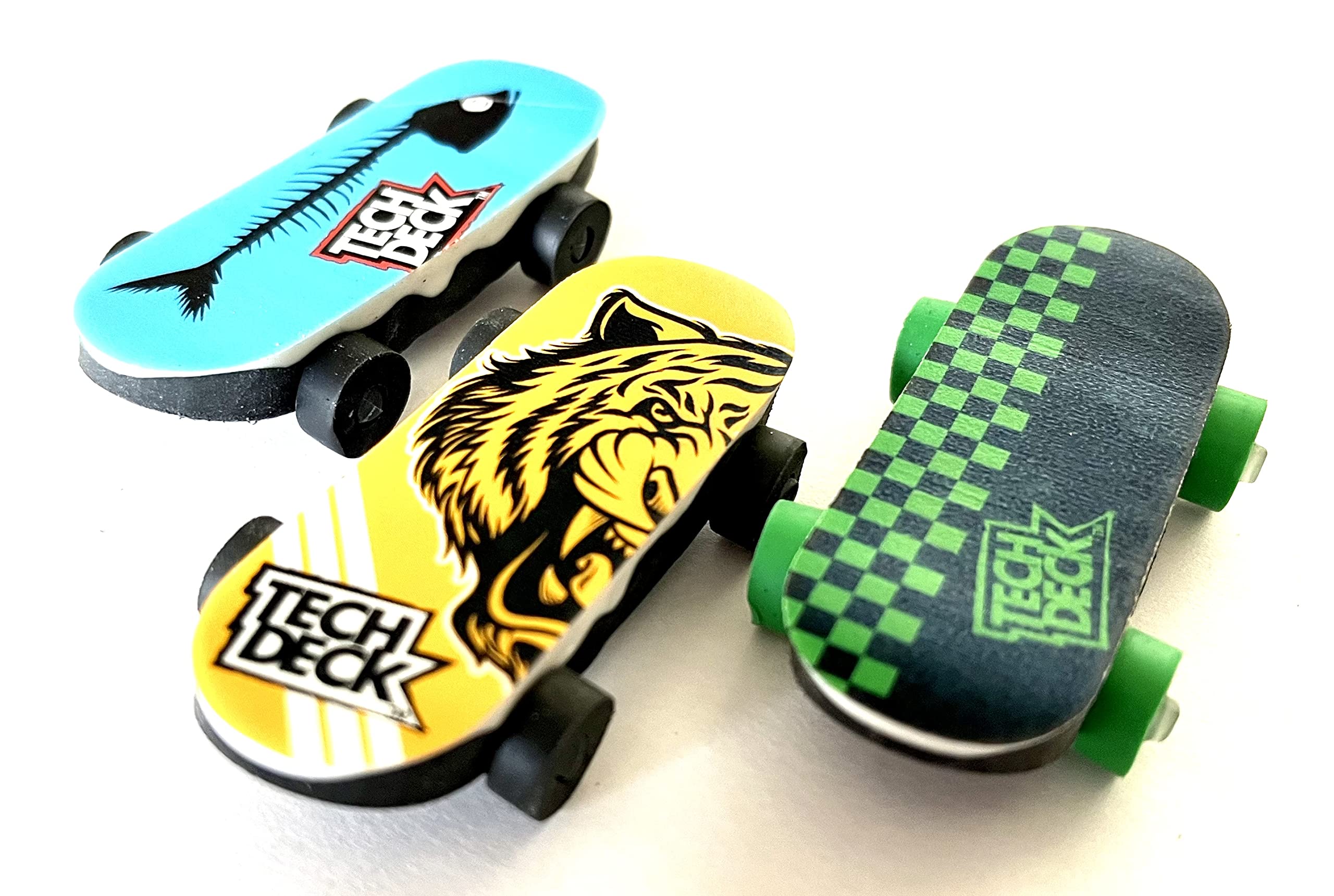 Tech Deck Bendy Boards Collectible Mini Skateboard Erasers, Rubberized Fingerboards (Set 2)