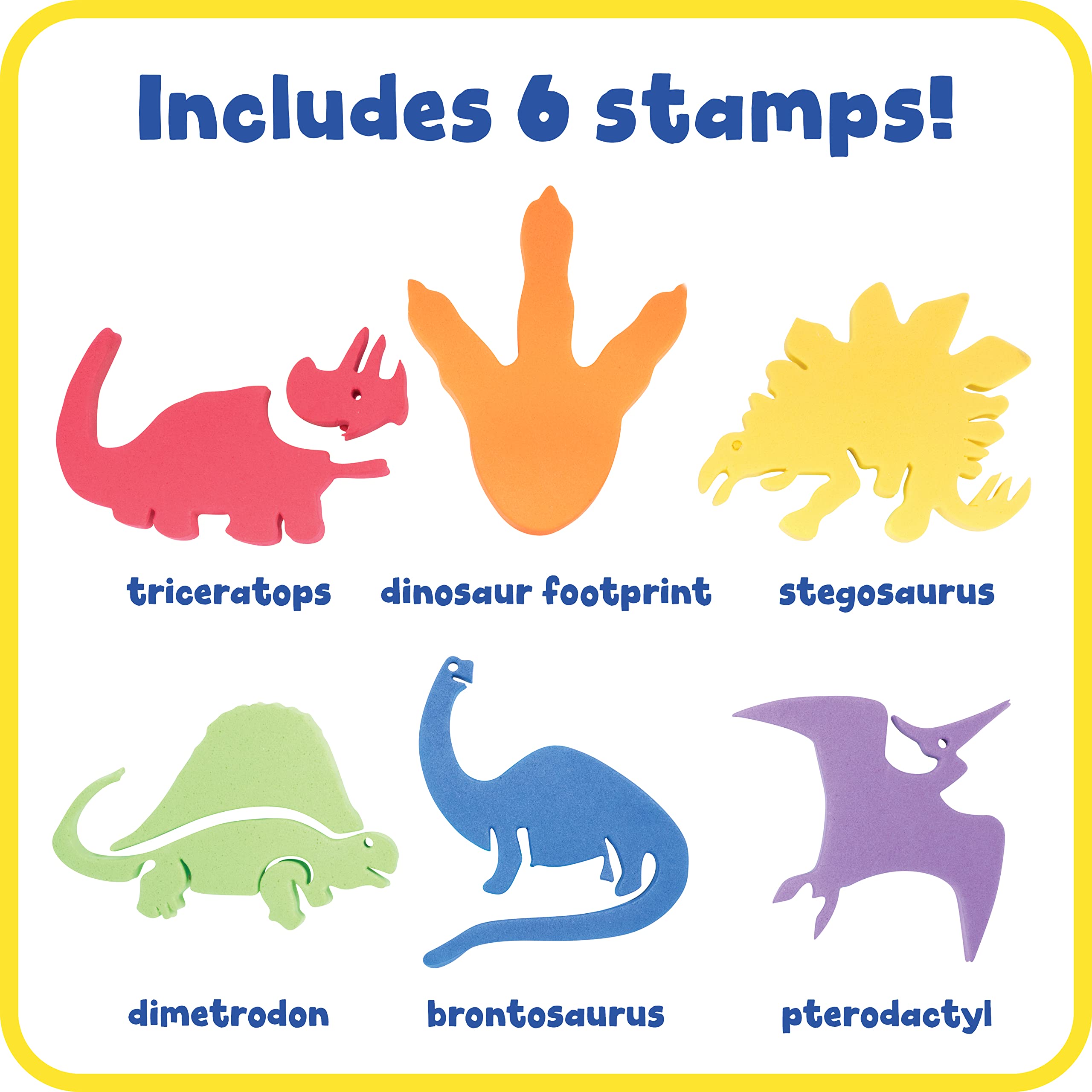 READY 2 LEARN Giant Stampers - Dinosaurs - Set of 6 - Easy to Hold Foam Stamps for Kids - Arts and Crafts Stamps for Displays, Posters, Signs and DIY Projects