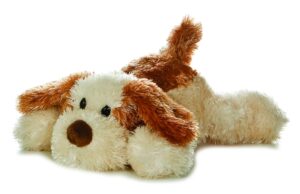 aurora® adorable mini flopsie™ scruff™ stuffed animal - playful ease - timeless companions - brown 8 inches