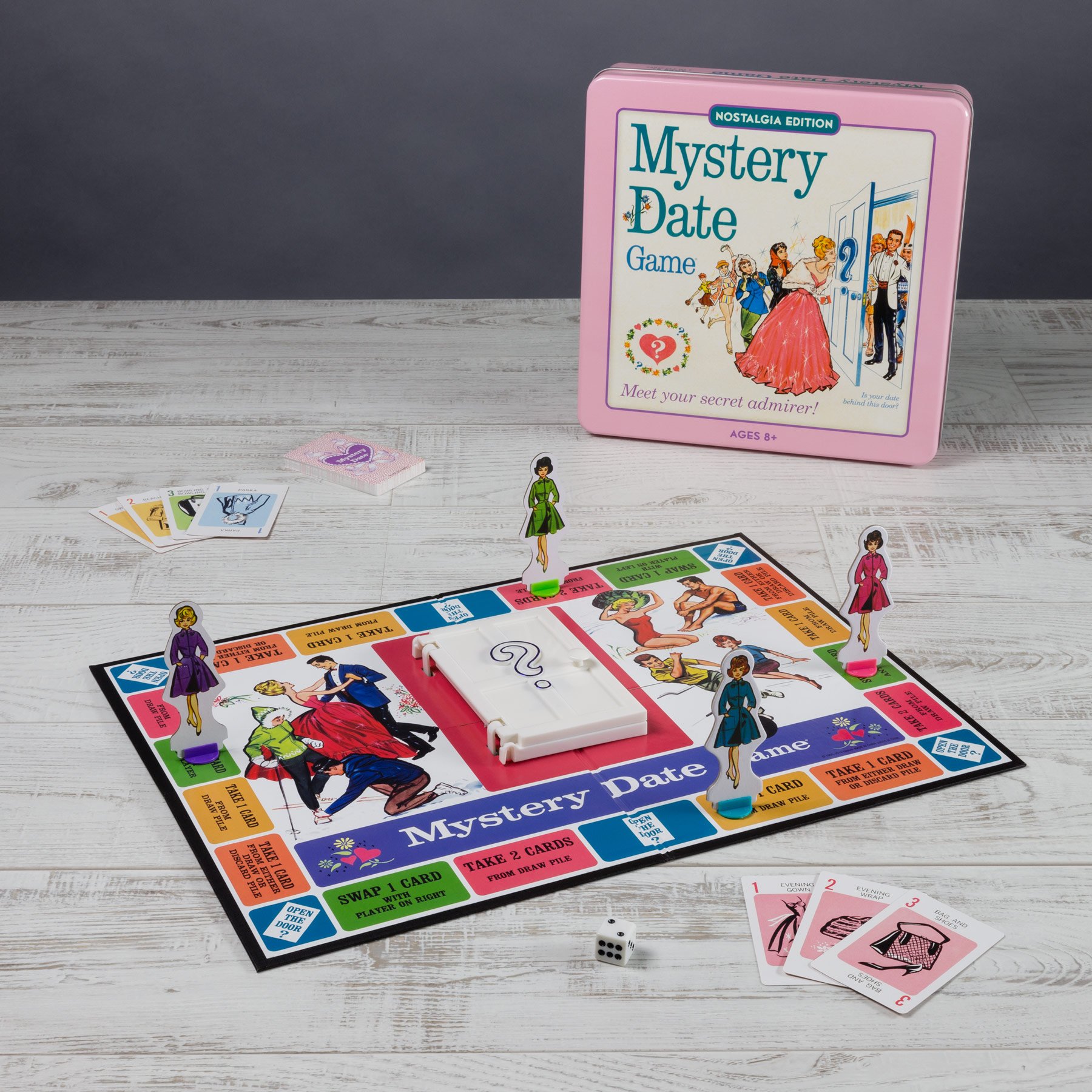 Winning Solutions Mystery Date Classic Board Game With Nostalgic Tin Case, Pink