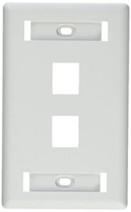 hubbell ifp12w flush phone/data/multimedia wall plate, 1 gang, 2 port, white (pack of 25)