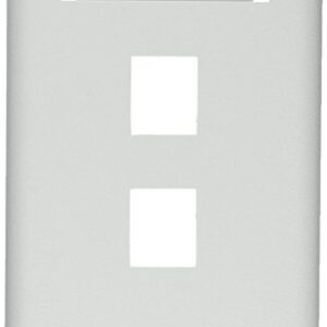 Hubbell IFP12W Flush Phone/Data/Multimedia Wall Plate, 1 Gang, 2 Port, White (Pack of 25)