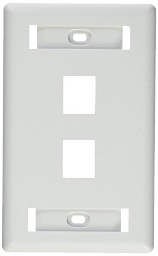 Hubbell IFP12W Flush Phone/Data/Multimedia Wall Plate, 1 Gang, 2 Port, White (Pack of 25)