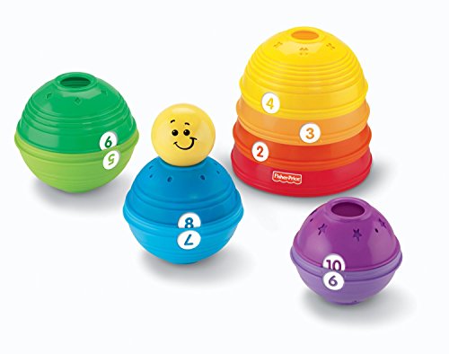 Fisher-Price Baby Toy Stack & Roll Cups, 10-Piece Stacking & Nesting Activity for Developmental Play Infants Ages 6+ Months