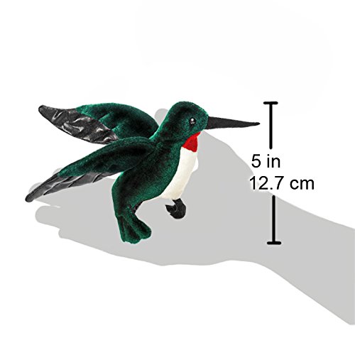 Folkmanis Mini Hummingbird Finger Puppet, Bluegreen, White, Red, Black, 1 EA