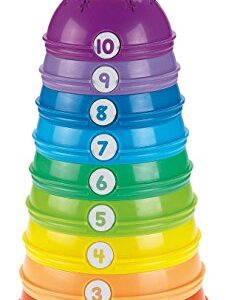 Fisher-Price Baby Toy Stack & Roll Cups, 10-Piece Stacking & Nesting Activity for Developmental Play Infants Ages 6+ Months