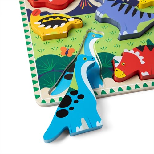 Melissa & Doug Dinosaur Wooden Chunky Puzzle (7 pcs) - FSC Certified