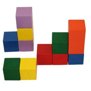 HABA Baby's First Basic Block Set - 12 Colorful Wooden Cubes (Made in Germany)