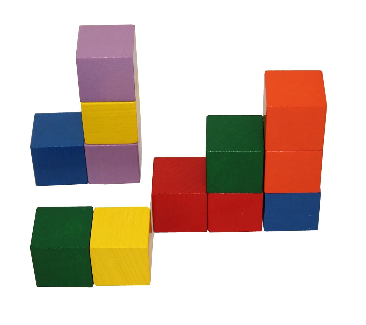 HABA Baby's First Basic Block Set - 12 Colorful Wooden Cubes (Made in Germany)