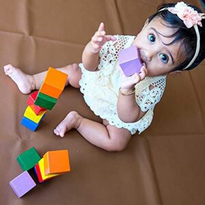 HABA Baby's First Basic Block Set - 12 Colorful Wooden Cubes (Made in Germany)