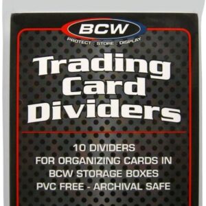 BCW Card Dividers | 10 Packs of Trading Card Divider Cards (100 Dividers Total) | Card Dividers for Storage Boxes | Card Sorter Tabs | Plastic Dividers for Trading Card Storage with Write-On Tabs