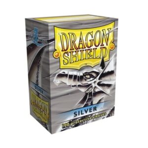 dragon shield standard size card sleeves – classic silver 100 ct - mtg card sleeves are smooth & tough - compatible with pokemon, yugioh, & magic the gathering card sleeves