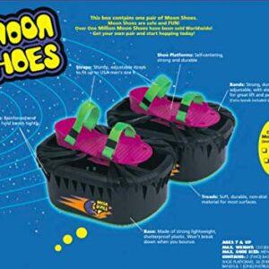 Moon Shoes Bouncy Shoes, Mini Trampolines for Your Feet, One Size, Black, New and Improved, Bounce Your Way to Fun, Very Durable, No Tool Assembly, Athletic Development, up to 130 lbs