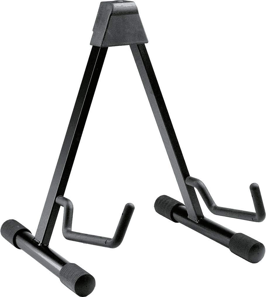 K&M Konig & Meyer 17541.013.55 Guitar Stand | Sturdy Heavy Duty Protective Rubber Covered Adjustable Frame | Folds Flat Portable | Fits Acoustic Guitars | For Adult and Youth Musicians | Black