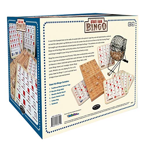 Front Porch Classics State Fair Bingo Deluxe Edition - Craftsmanship for an Authentic Retro-Style Experience - Intergenerational Fun for Friends and Family, 10x11x14 in